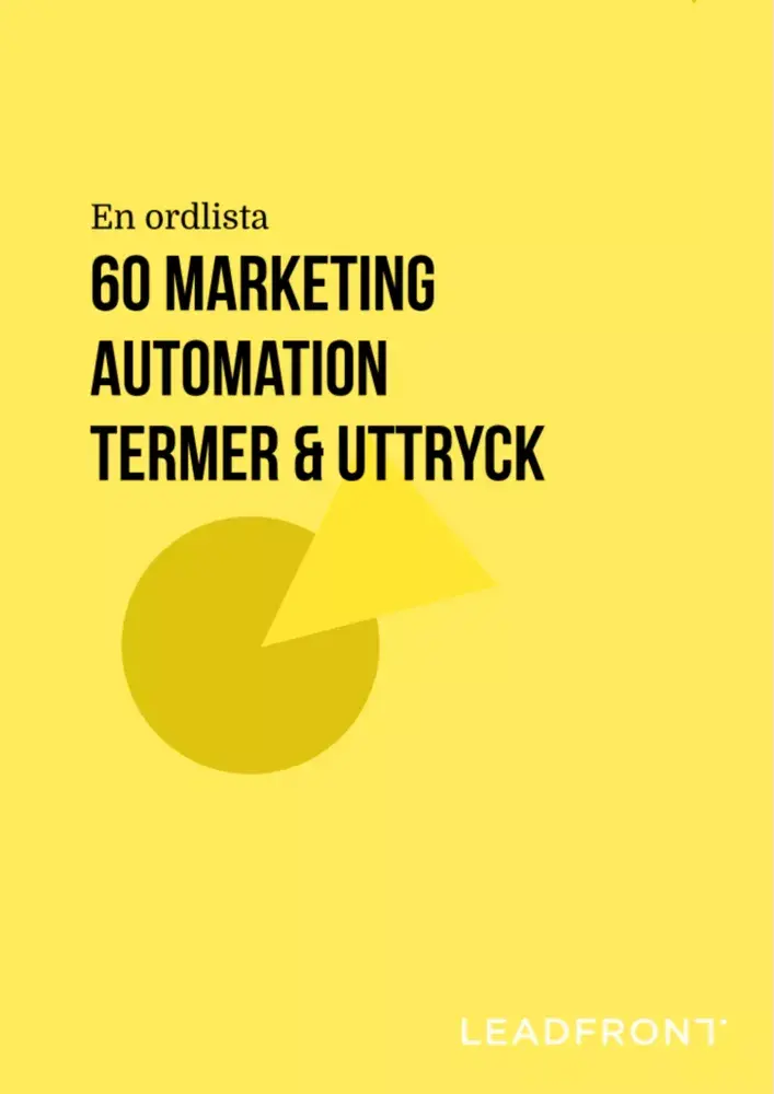 Marketing Automation ordlista - Leadfront AB